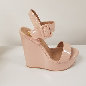 Shoes | Blush Pink Platform Wedge Sandals | Poshmark